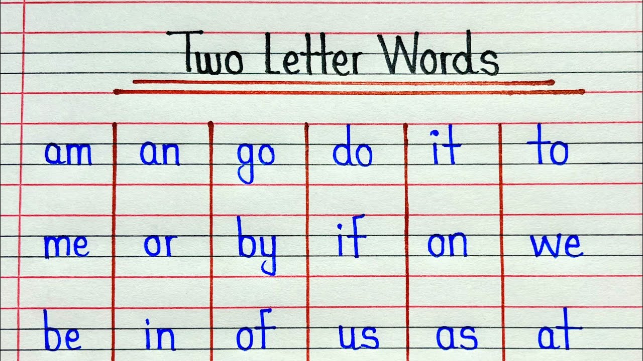 Two letter words writing practice | Handwriting practice on 4 line page ...