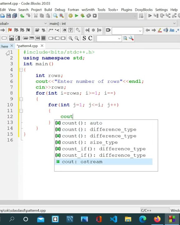 Print logic pattern in C++ easily | Play with pattern in C++. - YouTube
