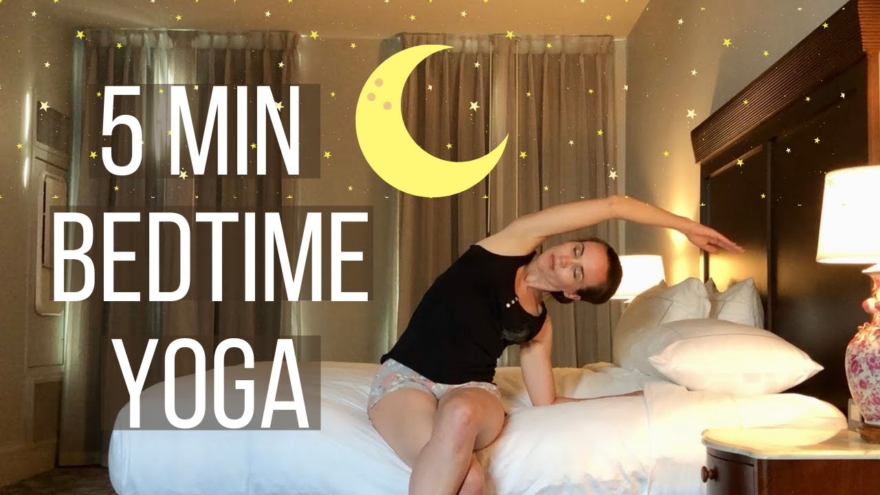Bedtime Yoga | 5 minute Yoga in Bed for SLEEP (Full Body Stretch) - YouTube
