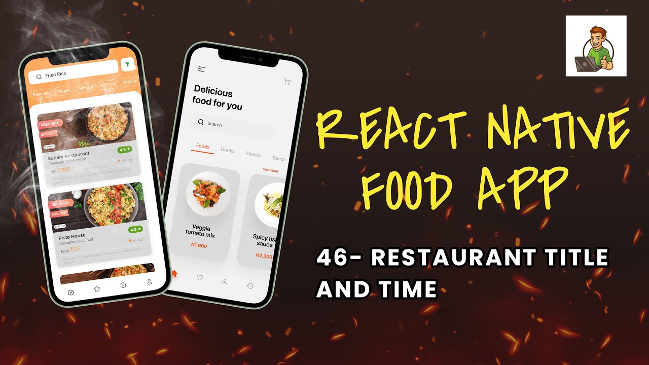 Restaurant Title and Time | Food Application Using React Native ...