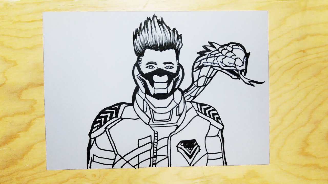 Update Pencil Drawing Free fire Cobra step by step || How to draw Free ...