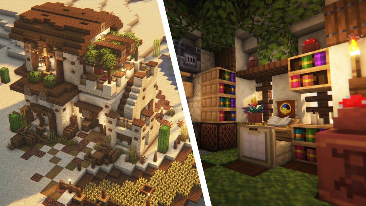 Minecraft How to Build | 🌵 Desert House Tutorial Part 2 Interior - YouTube