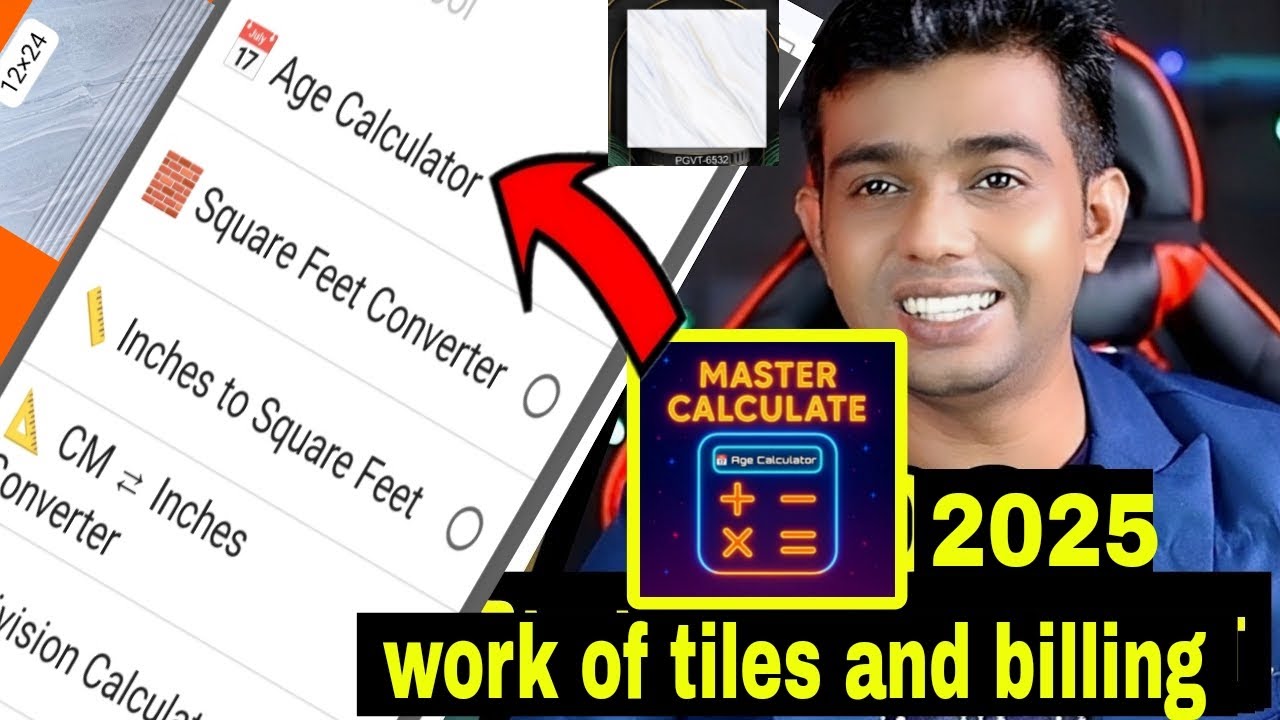 Master Calculate Age To work of tiles and billing - YouTube