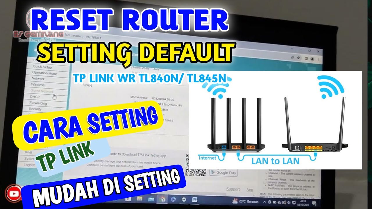 Cara setting ulang & reset router tp-link default | all tp link - YouTube