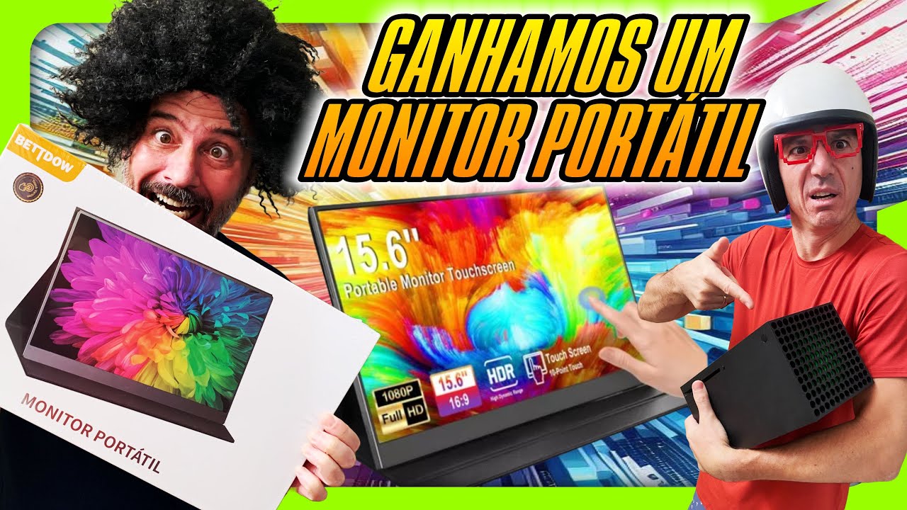 GANHAMOS UM Monitor portátil para XBOX, PS5, Switch , Laptop, Celular e ...