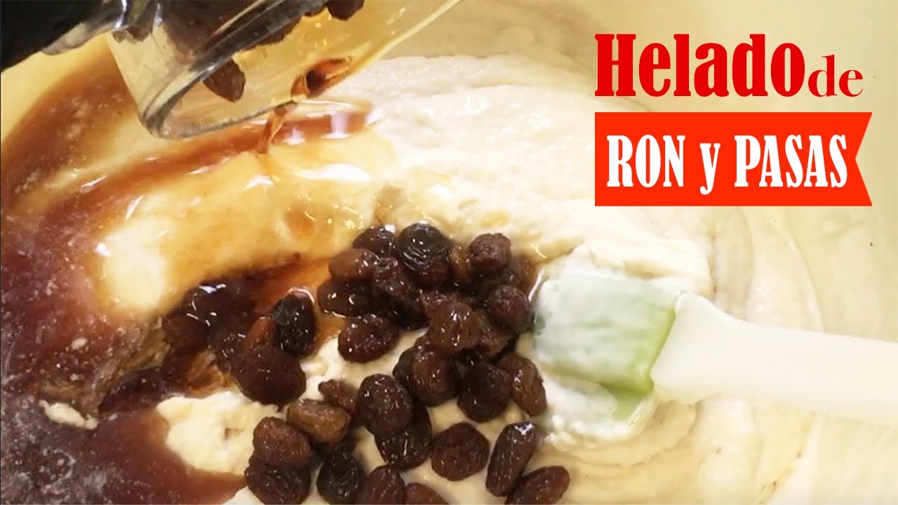 HELADO de RON con PASAS - YouTube