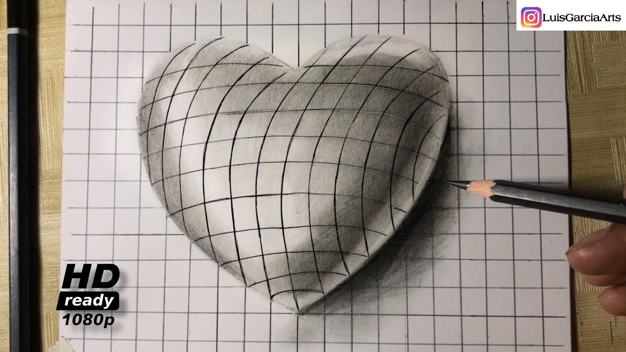 Como Dibujar Un Corazon 3D FACIL a Lapiz - YouTube