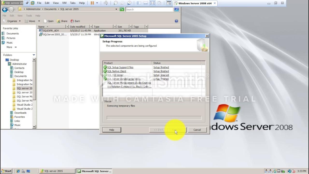 Install SQL Server 2005 express on Virtual Machine / Windows Server ...