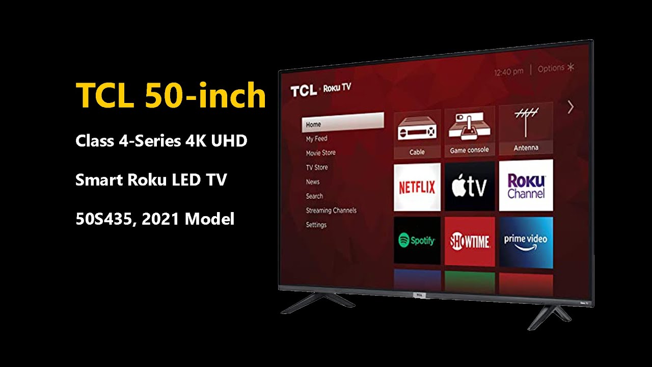 TCL 50 inch Class 4 Series 4K UHD Smart Roku LED TV 50S435, 2021 Model ...