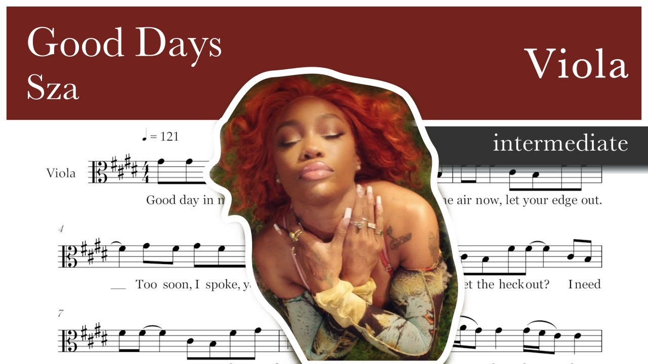 Good days Sza viola sheet music - YouTube