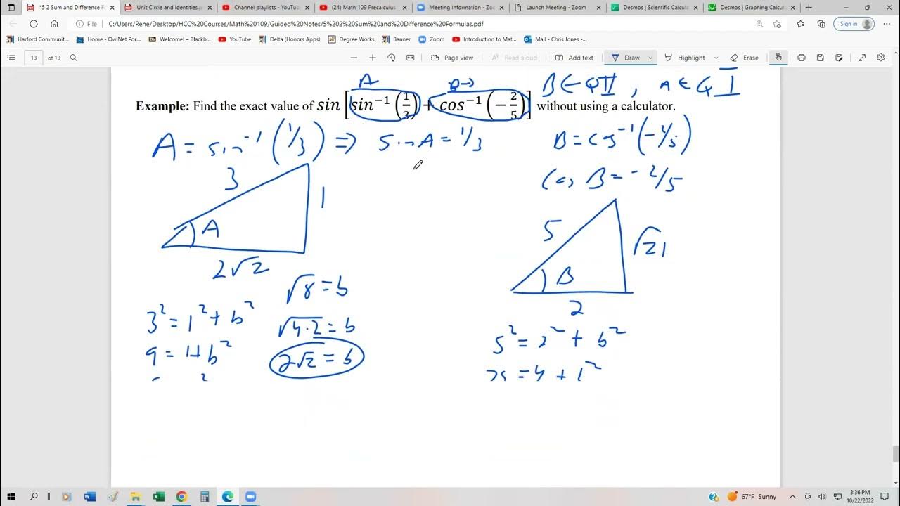 5 2 7 Sum and Difference Formulas - YouTube