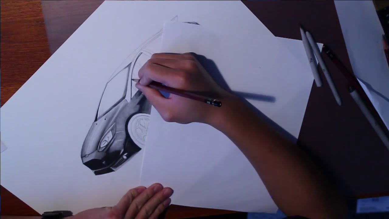 2013 FORD FOCUS ST DRAWING | Timelapse - YouTube