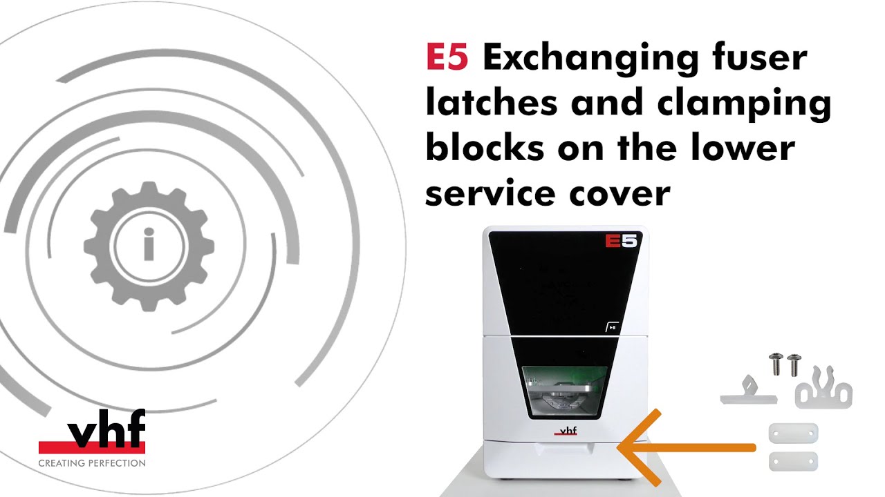E5 – Exchanging fuser latches and clamping blocks on the lower service ...