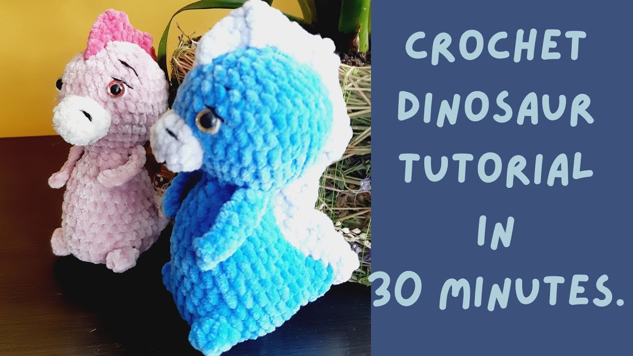 Crochet dinosaur tutorial in 30 minutes, Crochet Amigurumi Pattern ...