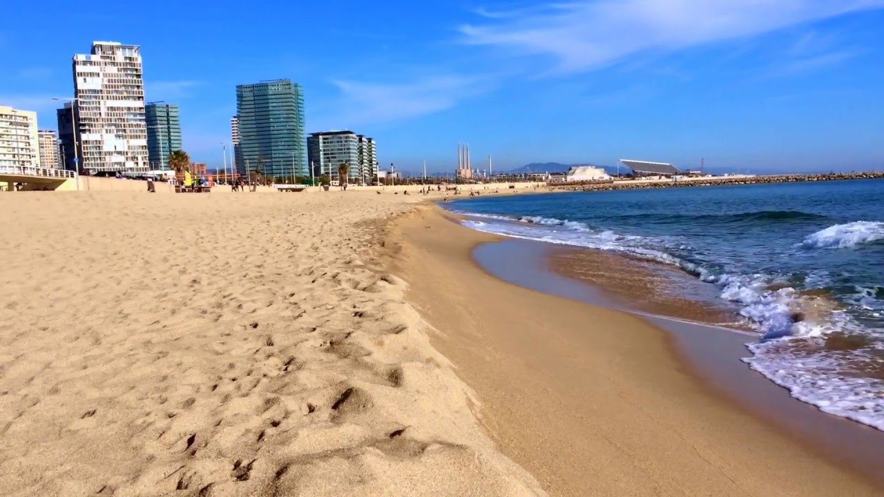 Barcelona beach: 1 hour sound of the sea - relaxing, chill out video ...
