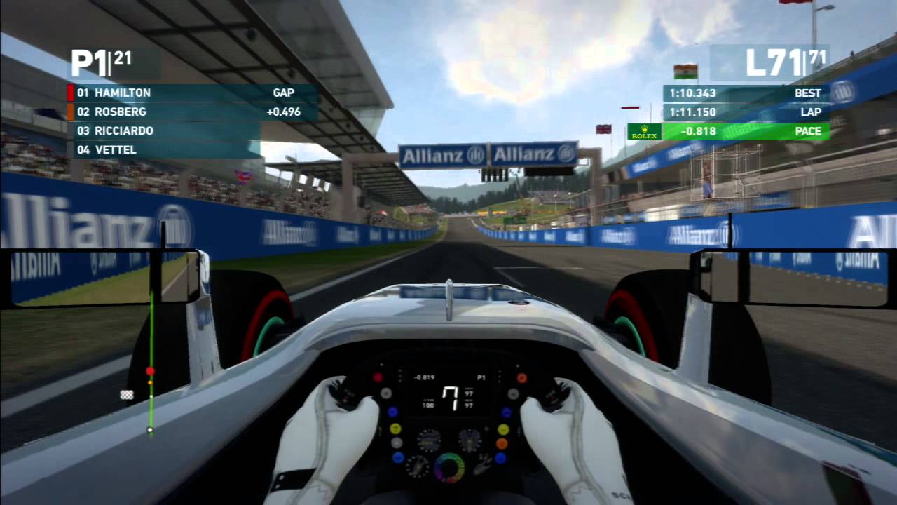 Codemasters F1 2014 Lewis Hamilton Final 3 laps Austrian GP - YouTube