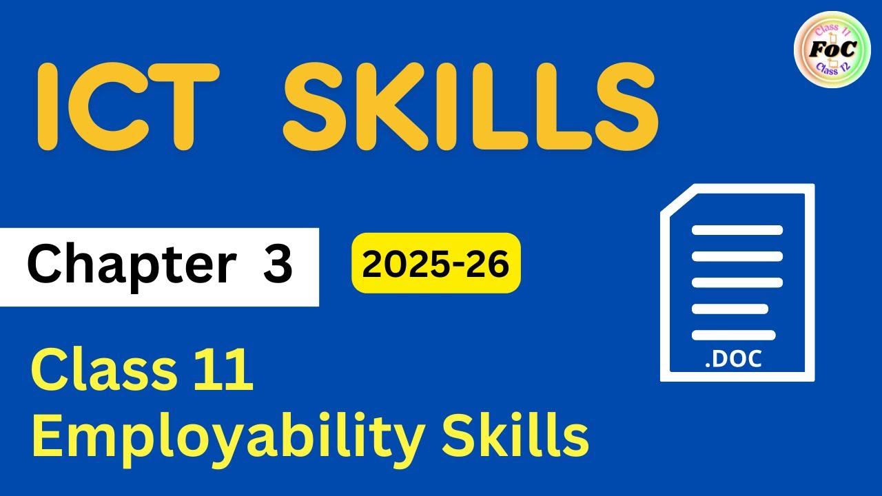 Class 11 ICT Skills | Chapter 2 Employability Skills | Information ...