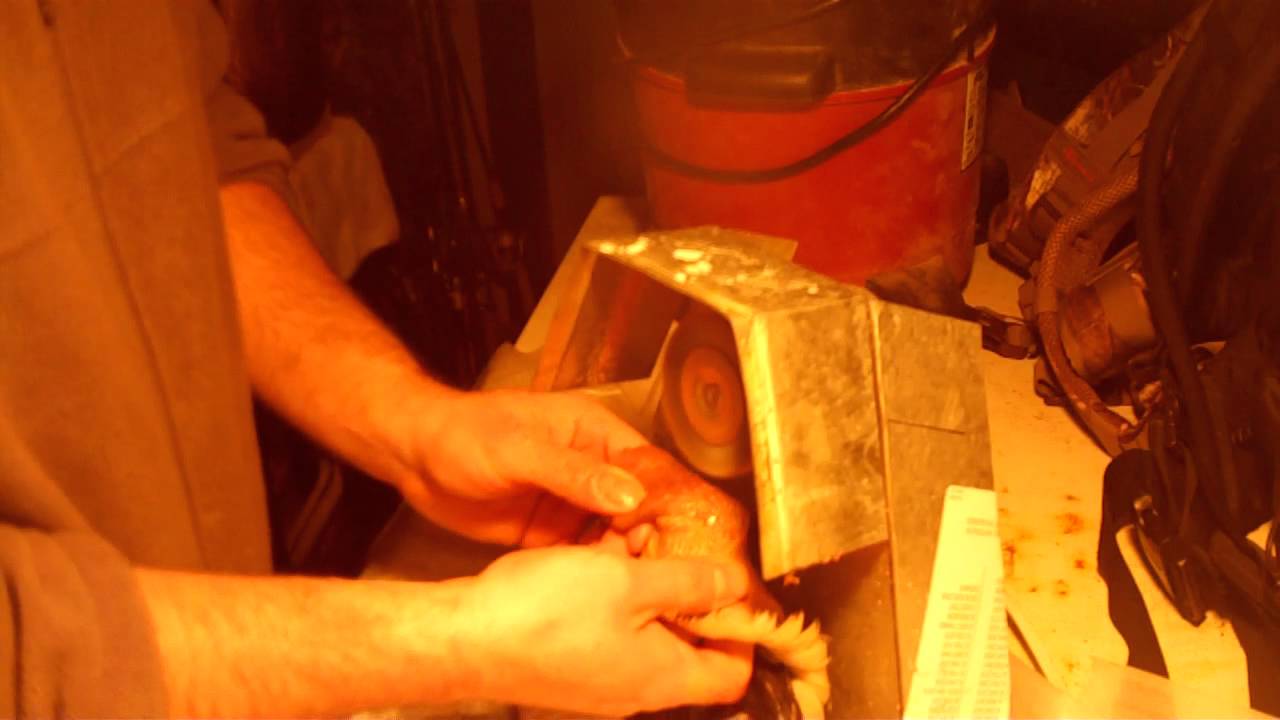 My home made feather flesher in action - YouTube