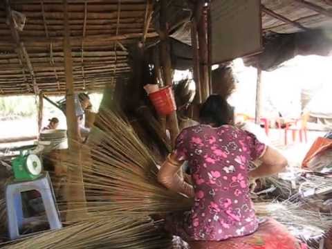 Broom stick production in the Mekong - YouTube
