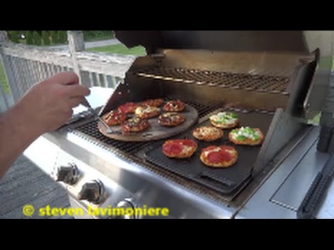 english muffin pizza on the grill - YouTube