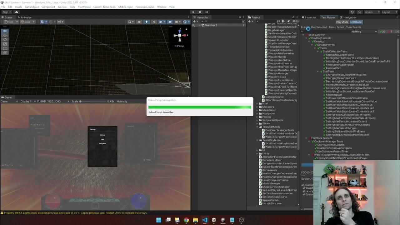 Unit Testing Coroutines And Decoupling Hard To Test Code In Unity3d Skull Survivor Log Youtube