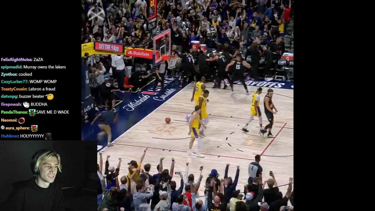 xQc Reacts to Jamal Murray Game Winner on The Lakers - YouTube
