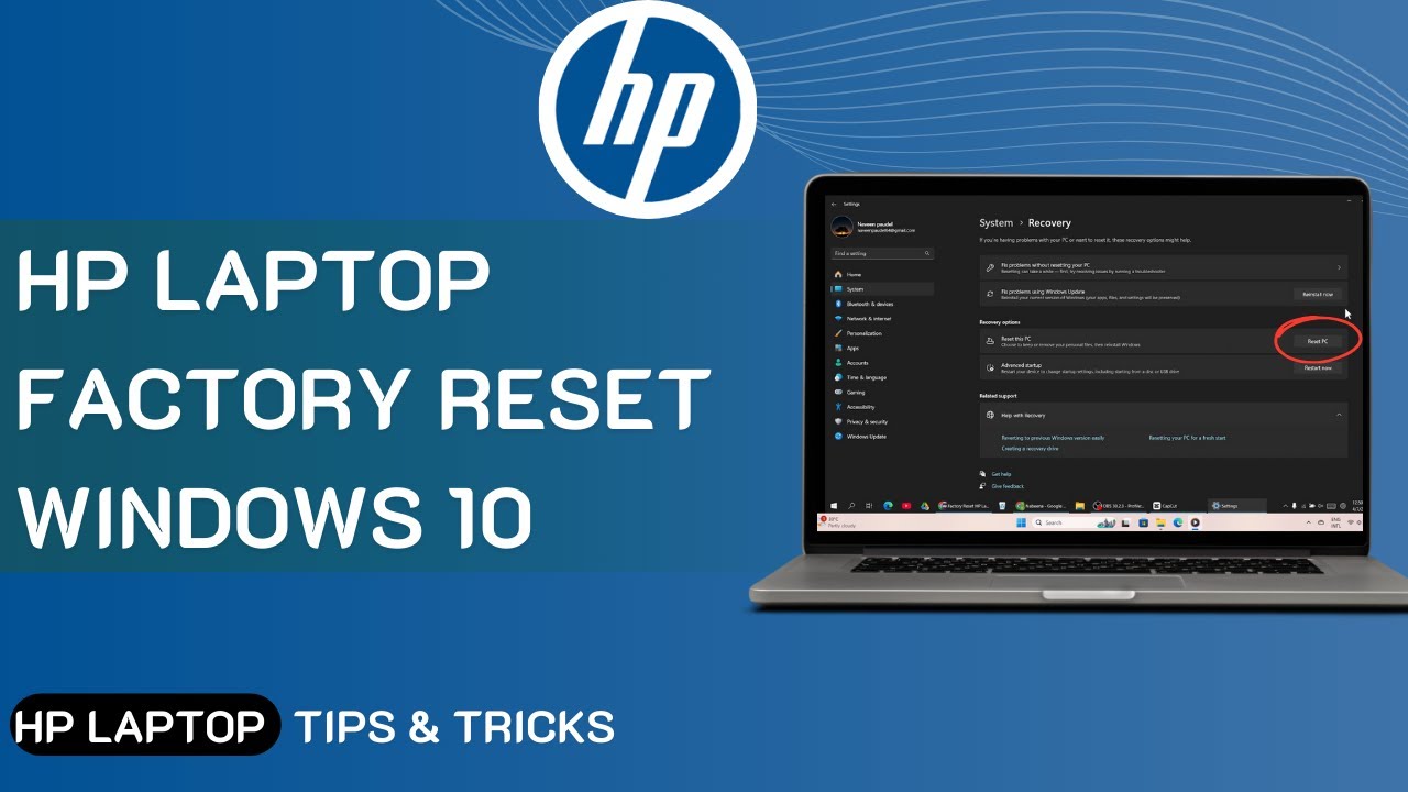 HP Laptop Factory Reset Windows 10 - YouTube