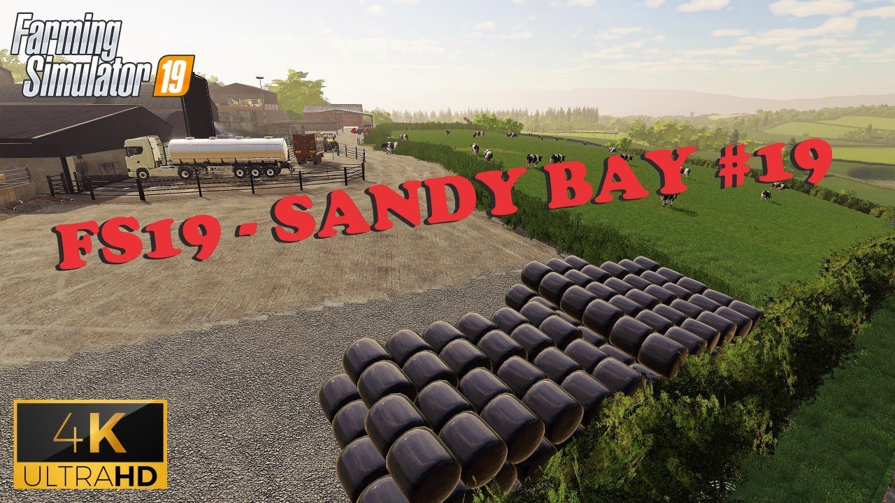 BALES EVERYWHERE! - FS19 Sandy Bay farm #19 - YouTube