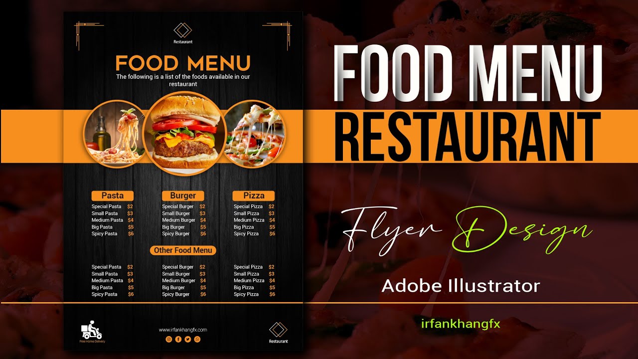 Food menu design for restaurant adobe illustrator how to design ...