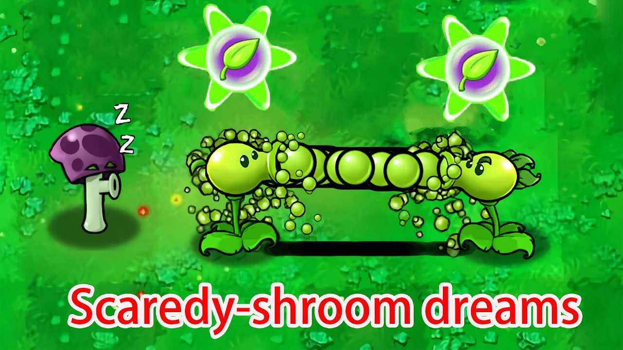 The dream of Scaredy-shroom- HARD MODE MOD PvZ Plus pvz funny moments ...