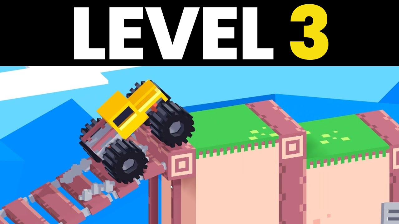 Fancade Drive Mad - Level 3 (Rope Bridge) Gameplay Walkthrough - YouTube