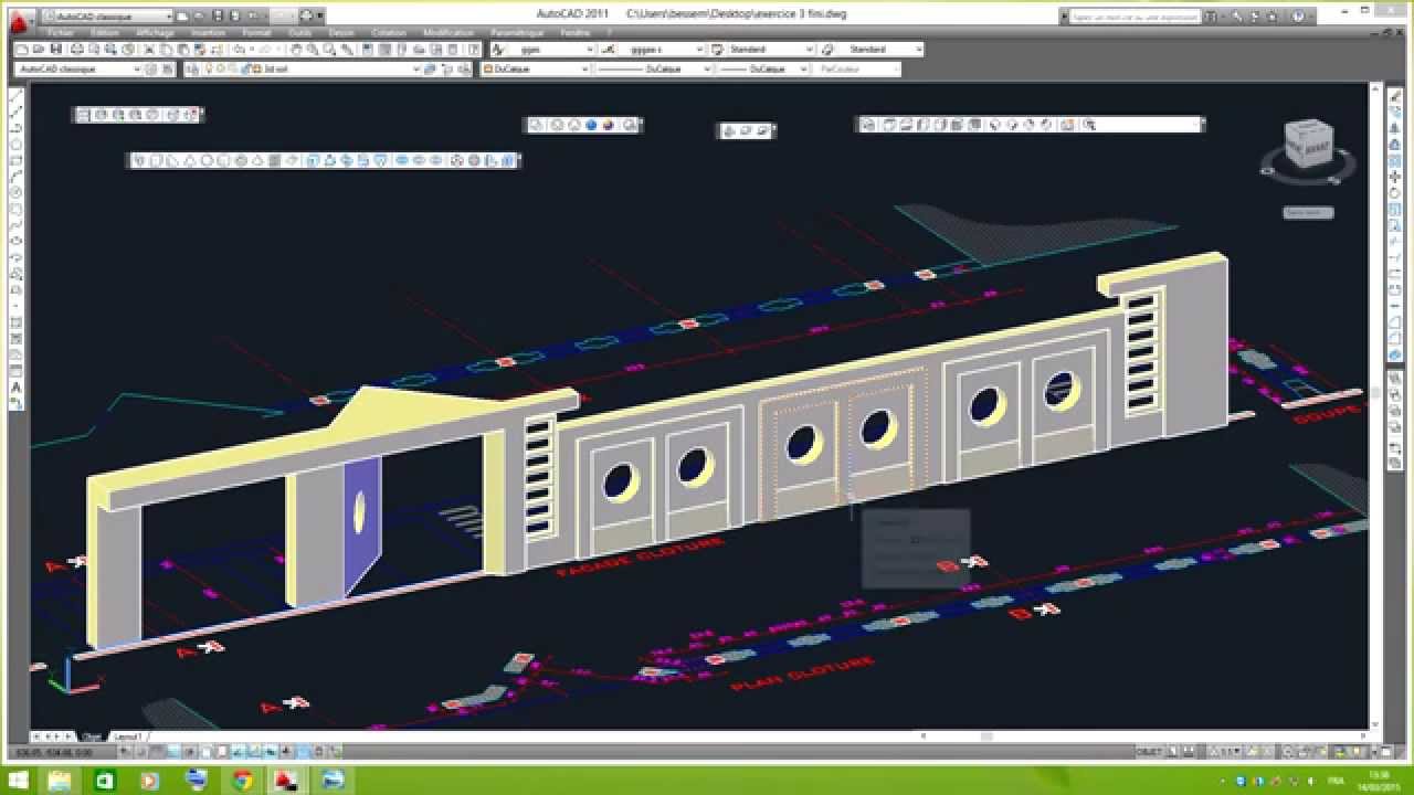 exercice 3 autocad 3D - YouTube