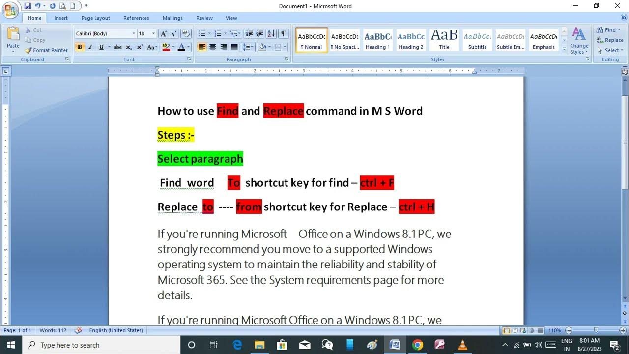 How to use Find and Replace Command#findandreplace - YouTube