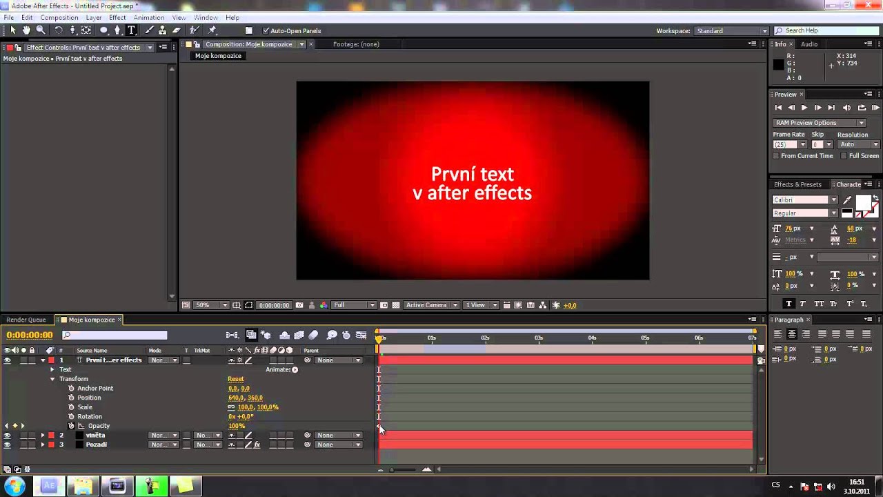 Adobe After Effects pro začátečníky - část 2. - YouTube
