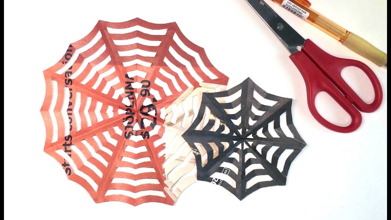 How to make paper spider web | Easy Halloween Craft | Simple Craft ...