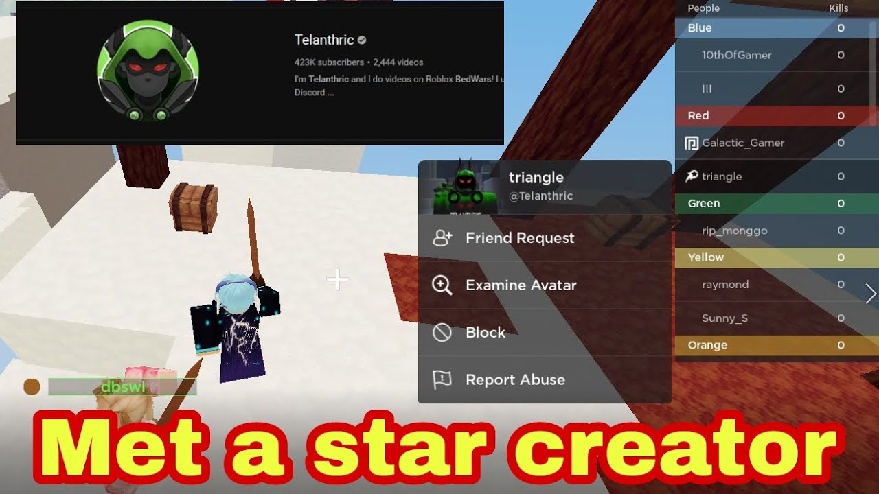 So I met a star creator with over 400k subscribers in skywars | Roblox ...