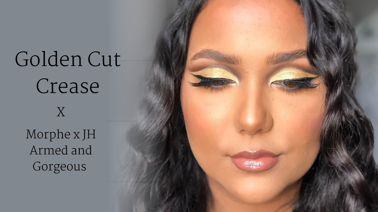 Golden and Glitzed | Gold Cut Crease | Shondra Headley - YouTube