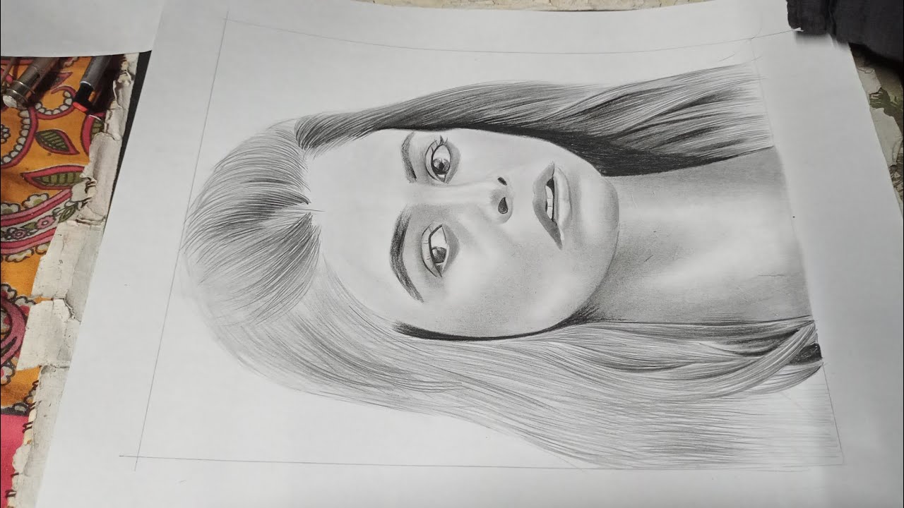beautiful girl pancil sketch realistic drawing/pooja hegde drawing ...
