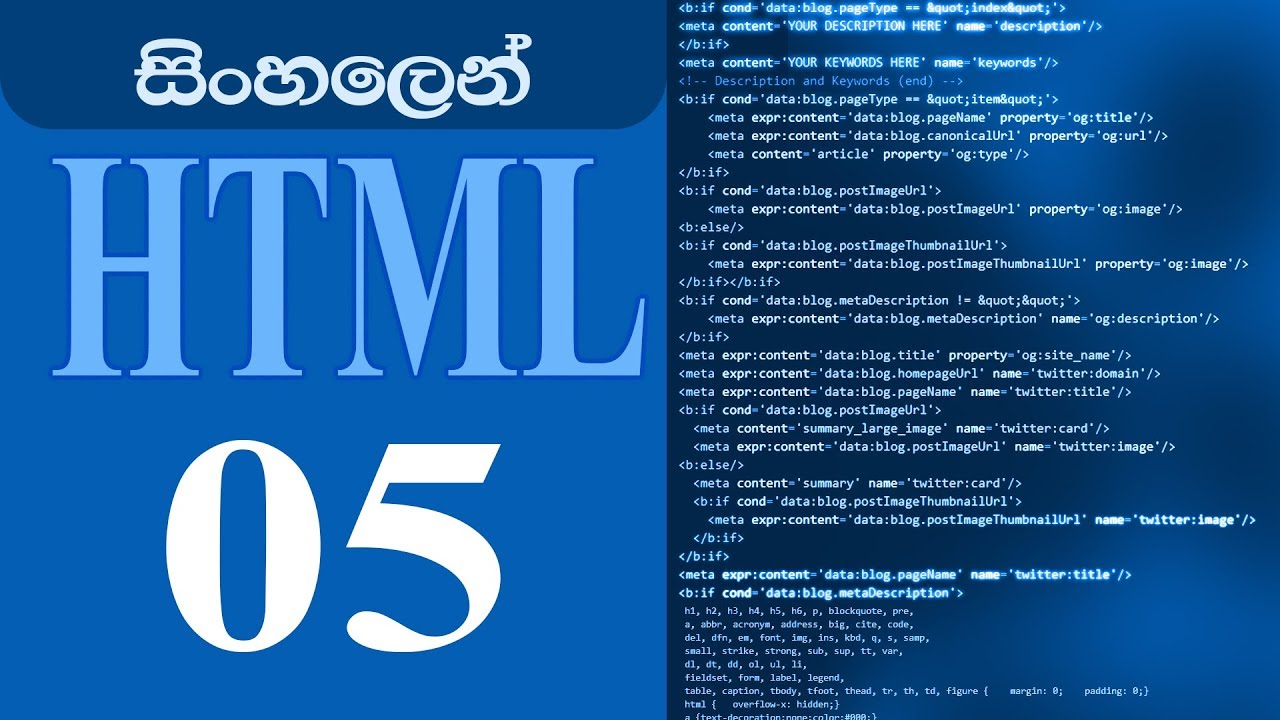 #05. Element, Attribute and Attribute value | HTML Tutorial | (SINHALA ...