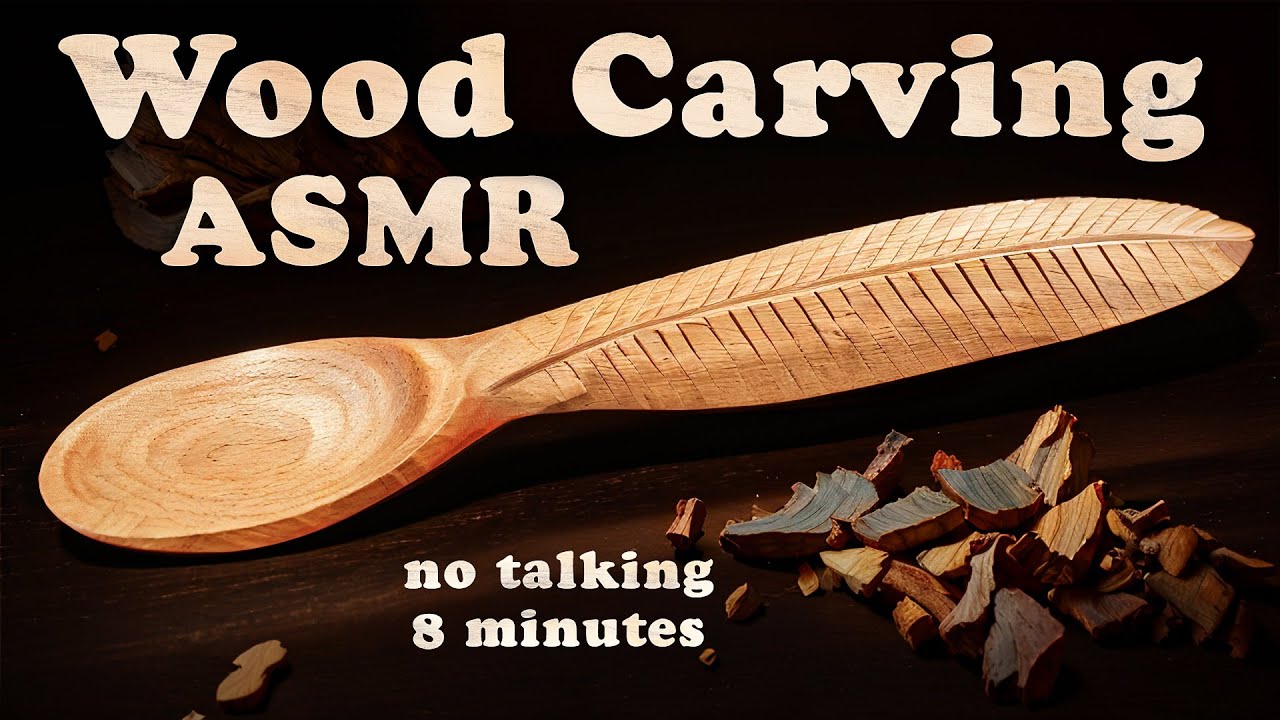 ASMR Wood Carving: Scraping, Chipping, Sanding - No Talking - YouTube
