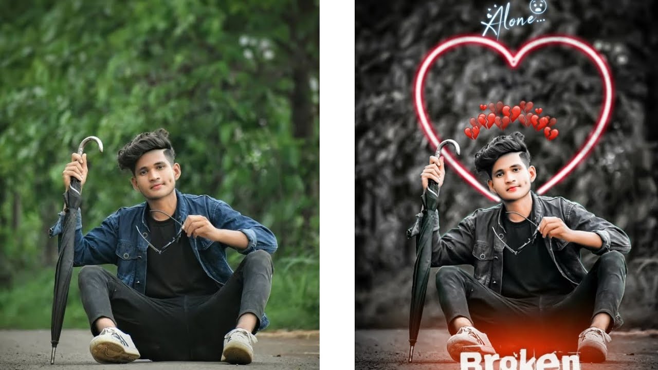 sad photo Editing || new photo Editing || broken photo Editing || heart ...