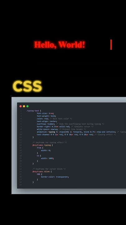 Typing Animation Using Css 🔥coding Htmlcssjavascript Htmlcssjs Trending Shorts