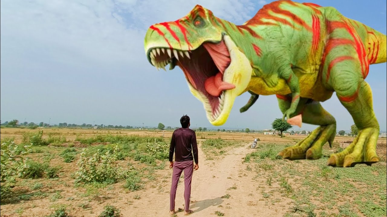 Most Realistic t-rex chase dinosour HD video - YouTube