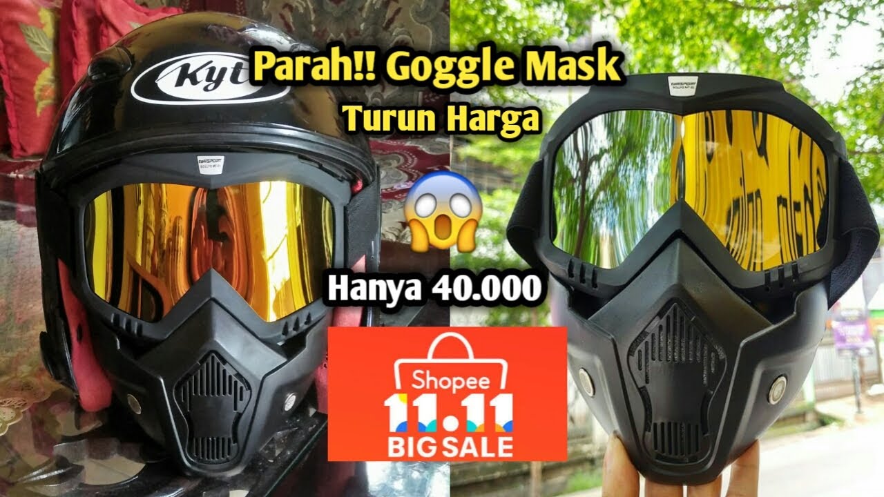 #6 - Unboxing Dan Review Goggle Masker Helm Hanya Rp 40.000 - YouTube