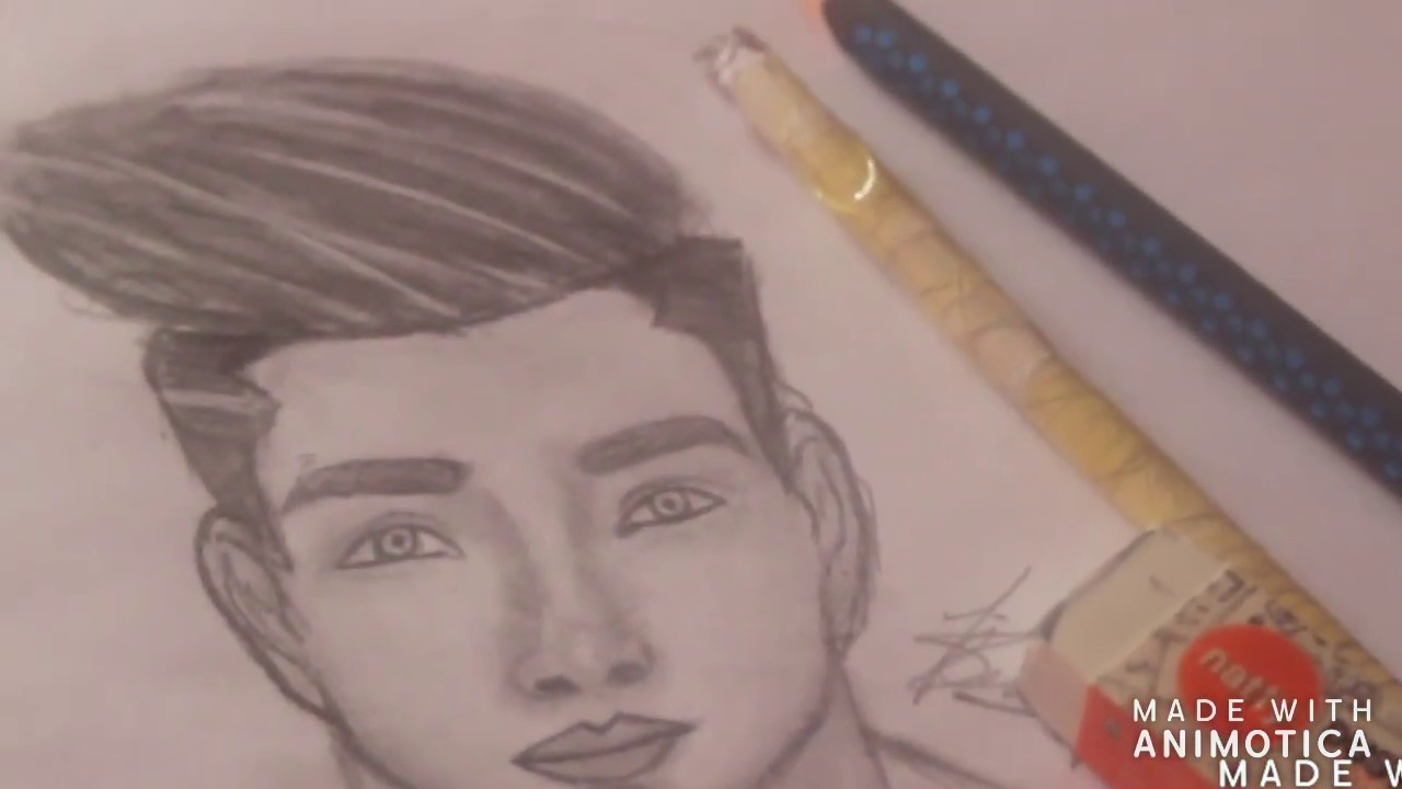 How To Draw Man's Face Only With Pencil For Beginners. - YouTube