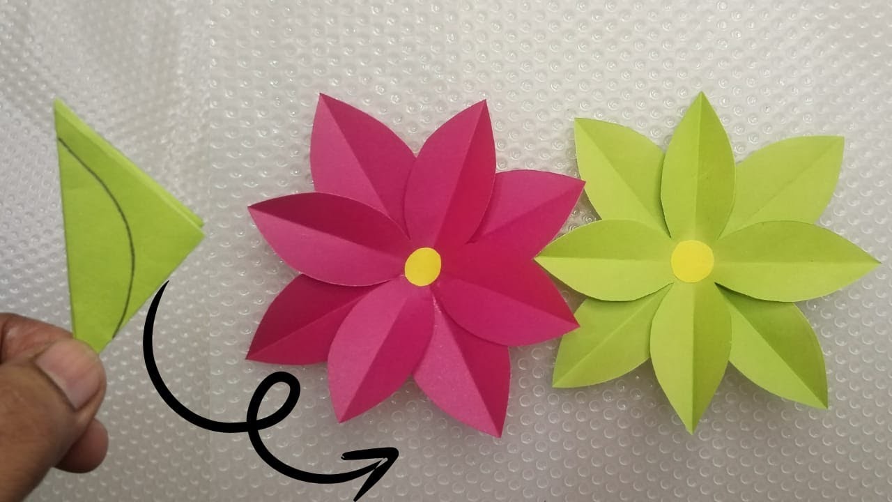 How to make easy paper flower || Simple and beautiful paper flower ...
