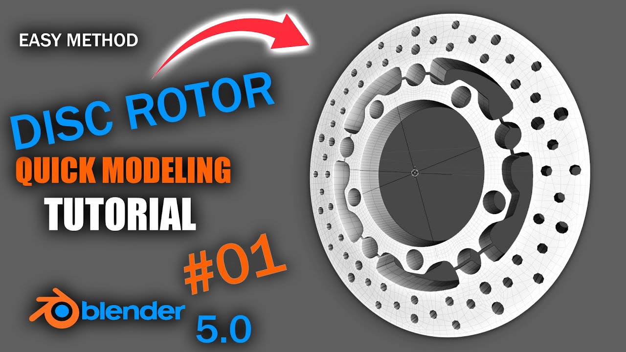 Easy Disc Rotor Modeling in Blender 5.0 Hard Surface Basics - YouTube