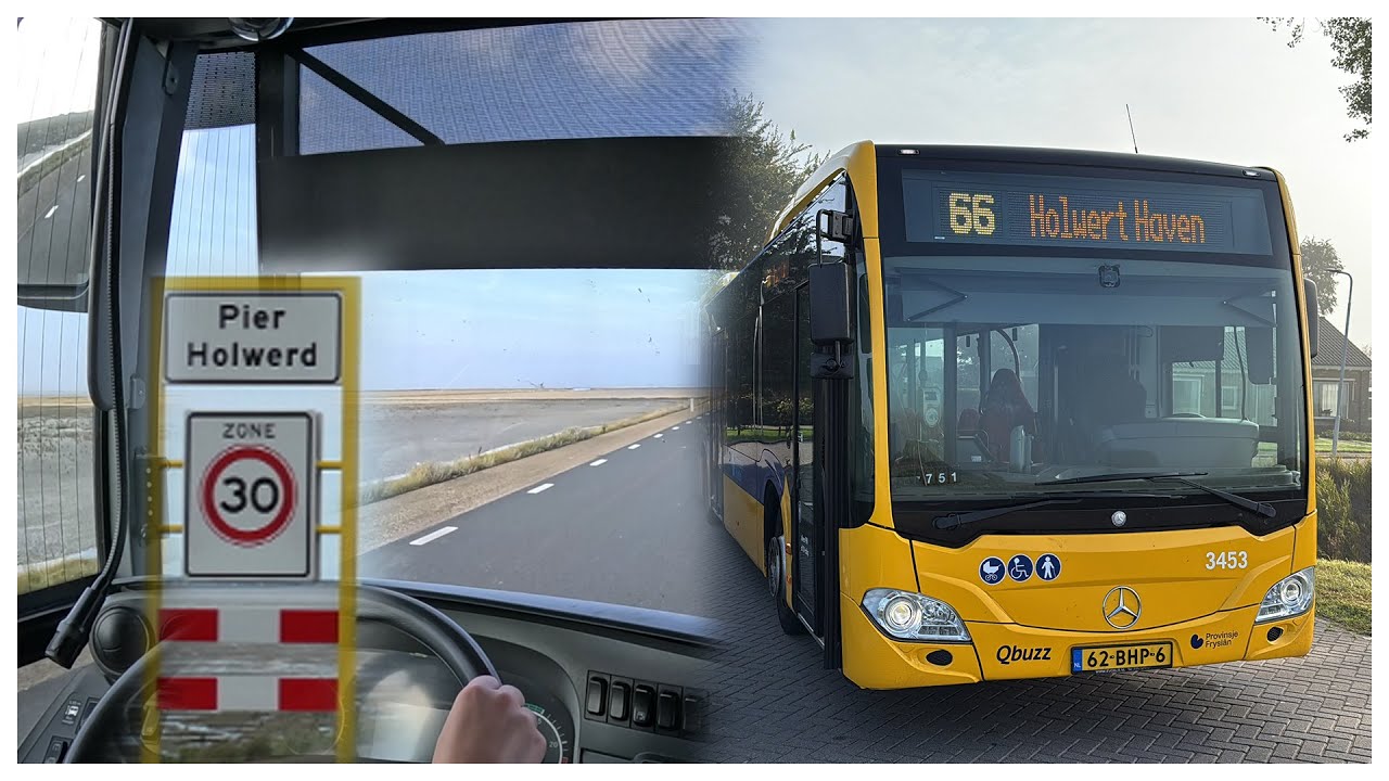 Qbuzz FRL Lijn 66 - Leeuwarden Bstn - Holwerd Haven Sneldienst - YouTube