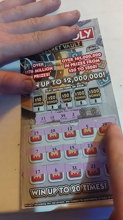 $10 Monopoly Secret Vault tickets | Scratching Fanatic - YouTube