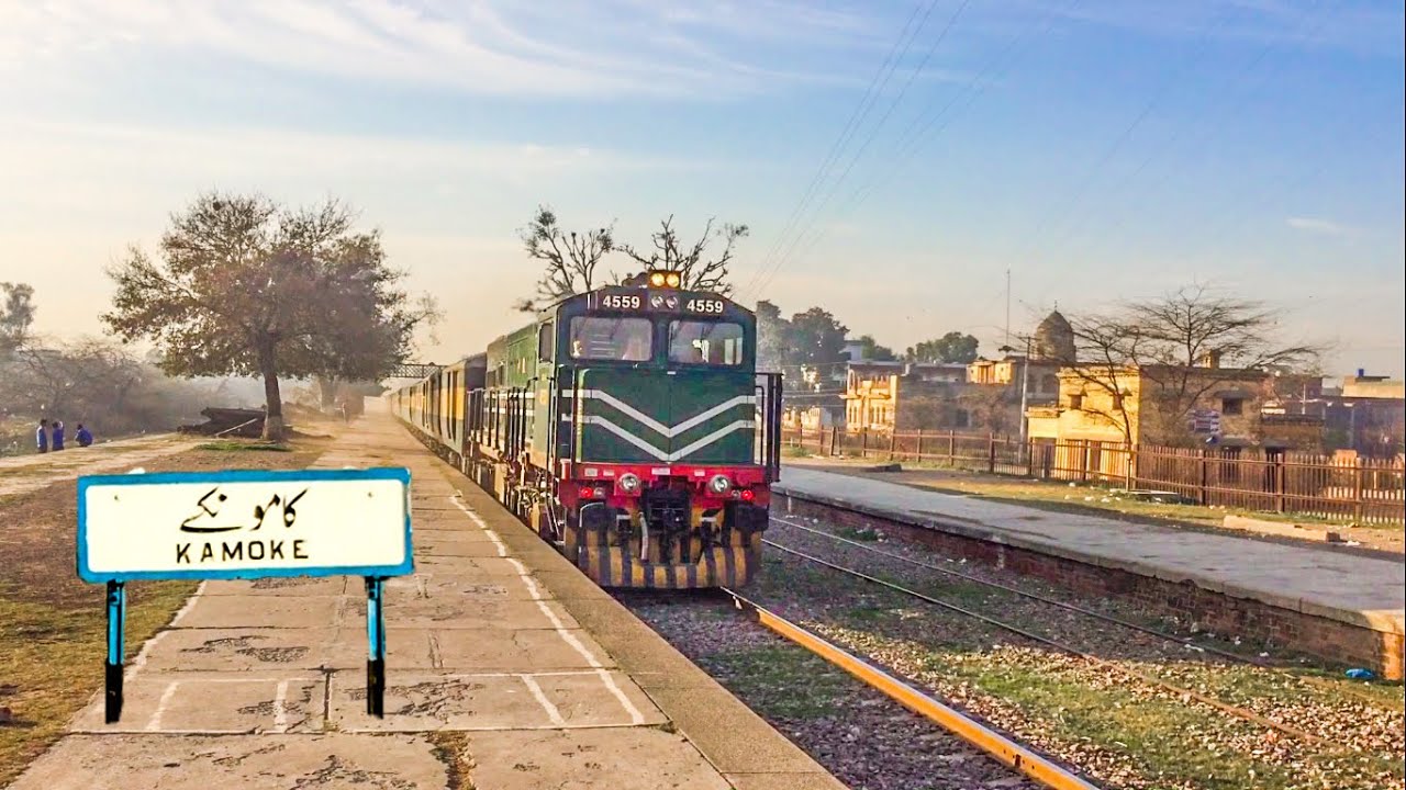 Two Trains At Kamoke In A Cool & Calm Morning | Pakistan Railways - YouTube